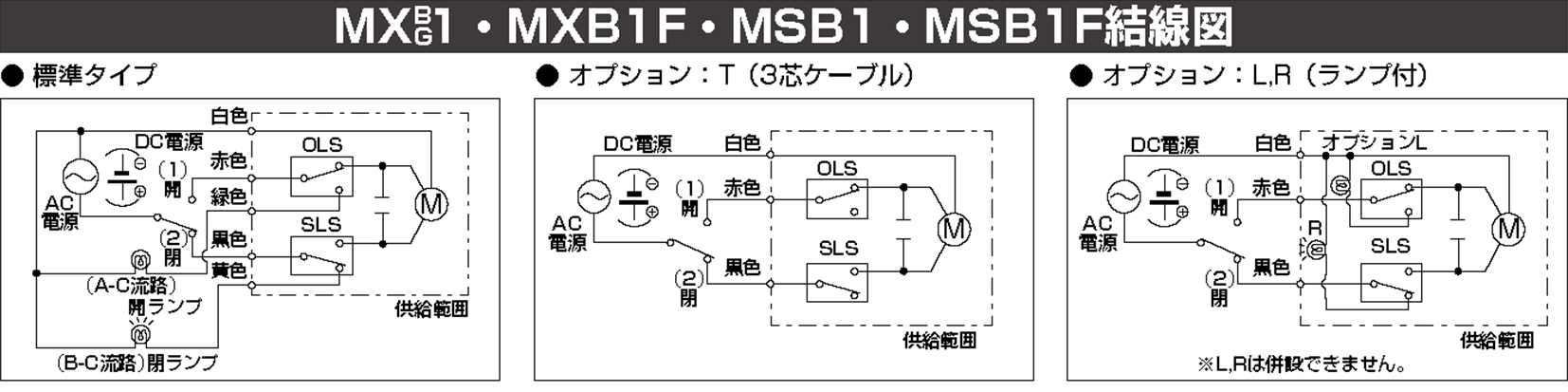 電動式ボールバルブ2・3ポート弁MXB1・MXG1シリーズで標準の5芯ケーブル仕様とオプションの3芯ケーブル仕様の違いについて教えてください ...